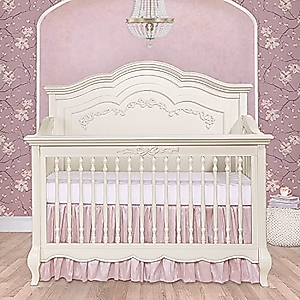 Evolur Aurora 5-In-1 Convertible Crib In Ivory Lace, Greenguard Gold Certified, Features 3 Mattress Height Settings, Sturdy And Spacious Baby Crib, Wooden Furniture