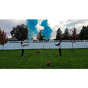Gender Reveal Surprise Powder Cannons Bundle, 16 Inch, Non-Toxic, 4 Blue Powder Dispensers Plus 8 Free Gender Reveal Party Balloons Decorations