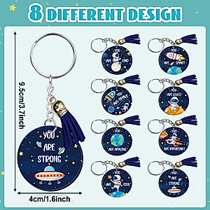 48 Sets Outer Space Themed Keychain Inspirational Positive Quotes Keychain Thank You Gifts for Coworkers Acrylic Tassels Keychain for Employee Appreciation Gifts Students Gratitude Teacher Gifts