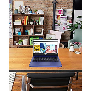 HP 14 Laptop, Intel Celeron N4020, 4 GB RAM, 64 GB Storage, 14-inch Micro-edge HD Display, Windows 10 Home, Thin & Portable, 4K Graphics, One Year of Microsoft 365 (14-dq0010nr, 2021, Indigo Blue)