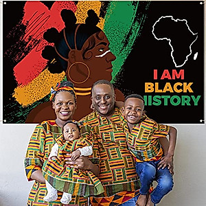 Pudodo Black History Month Backdrop Banner African American National Holiday Party Photography Background Wall Decoration