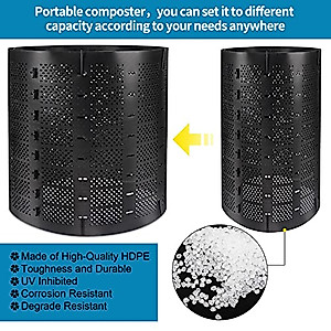 Outdoor Compost bin, Large Capacity, Expandable Outdoor composter, Create Fertile Soil Quickly, Easy to Assemble