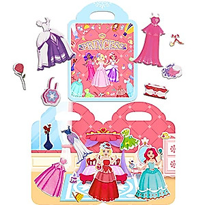 Reusable Puffy Sticker Book for Kids 2-4, Princess Puffy Sticker Activity Book for Girls Toddlers Sticker Toys, Educational Stickers Toy for Girl Gifts for Christmas Birthday Gifts