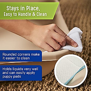 PuppyGoHere Dog Litter Box, Large Size, Misty Gray, Durable & Pet Safe Puppy Litter Box, Indoor Open Top Entry Dog Litter Pan, Comfortable for Dogs, Great for Dogs up to 20 lbs