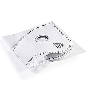Dust Mask Filter Replacements Package | 10 FIGHTECH Authentic Carbon Filters for Dust Mask and 4 Discharge Valves | Air Filters with Safety Goggles Fogging Up Protection (14 Pieces Set, 14, Count)
