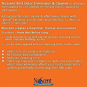 No Scent Bird Cage Cleaner Spray & Pet Odor Management, Natural Aviary Freshener (2 Fl Oz / 59 mL) Pack of 2