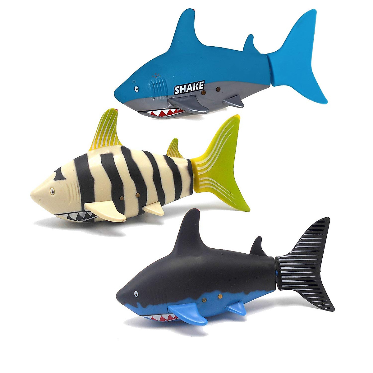 Tipmant Mini RC Fish Shark Remote Control Boat Ships & Submarine for Fish Tank, Swimming Pool, Bathtub Kids Electric Animal Toy - 3 Pack