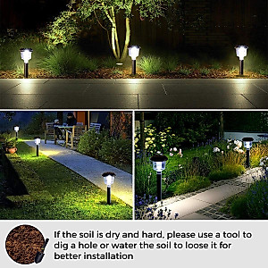 INSOME Outdoor Solar Lights Powered,Landscape Lighting Solar,Solar Garden Lights Outdoor Waterproof,8 Pack Automatic On/Off Solar Walkway Lights Outdoor for Lawn Patio Yard Walkway Driveway