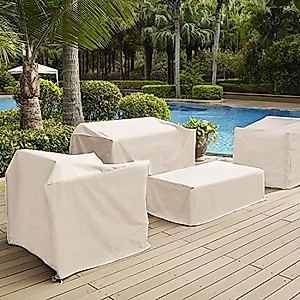 Crosley Furniture Patio Furniture Covers, Waterproof 4-Piece Cover Set for Outdoor Chairs, Loveseat, Table, Tan