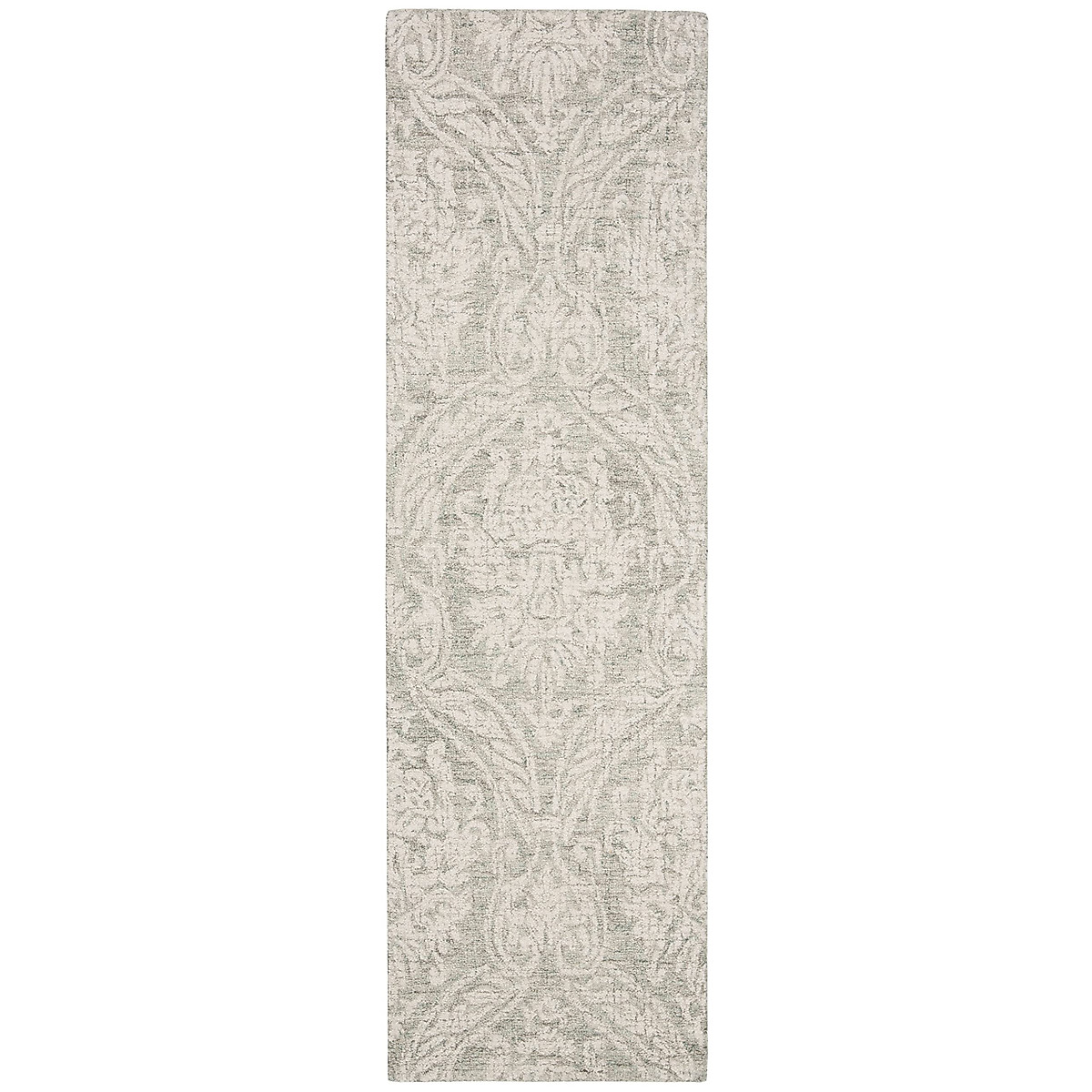 SAFAVIEH Abstract Collection Runner Rug - 2'3" x 12', Grey & Ivory, Handmade Wool, Ideal for High Traffic Areas in Living Room, Bedroom (ABT204A)