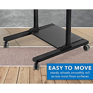 Mount-It! Mobile Computer Cart, Portable Desk on Wheels - 40" Wide Tabletop, Height Adjustable Workstation up to 64" Tall with Dual Monitor Mounts up to 72", Rolling Computer Desk, Screens 27", Black