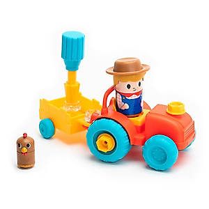 Educational Insights Design & Drill Bolt Buddies Tractor Take Apart Toy with Screwdriver Tool, Preschool STEM Toy, Gift For Boys & Girls, Ages 3+