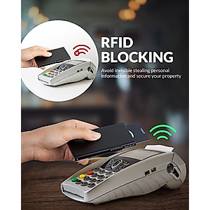 VULKIT Minimalist Credit Card Holder Pop Up Cards RFID Protection Slim Metal Wallet