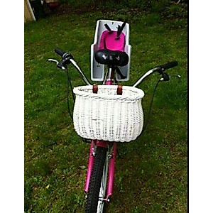 Bicycle Basket Strap-On Front Handlebar Bike Riding Storage Lady Shop Wicker