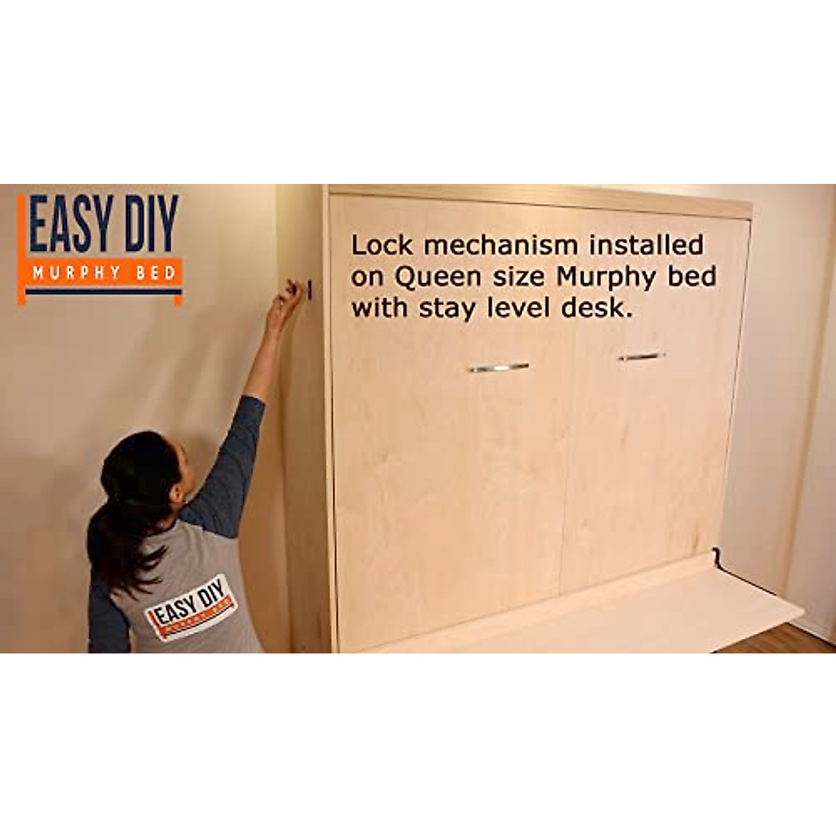 Murphy Bed Cabinet Lock Mechanism is specifically Designed to Lock The Bed Frame on Any Compatible Murphy Bed so it Cannot Easily be Opened unintentionally