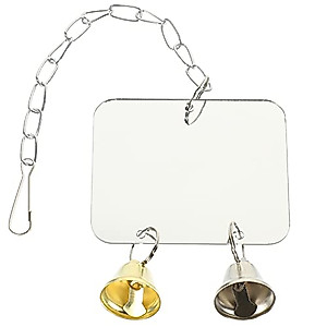 iplusmile 3pcs with Enjoy Cage Self Xxcm Hanging Toys Design Parakeet Canaries Cockatoo Conure for Bells Bell Plaything Outdoor Parrot Decorative Mirror Cockatiel Toy Lovebirds Wind