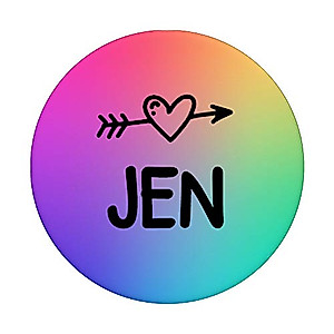 Jen Gift Rainbow Watercolor Black Heart Arrow Jen