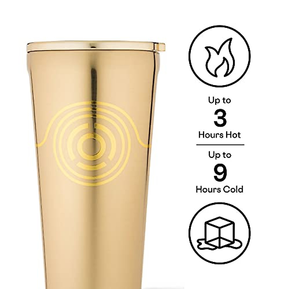 Corkcicle Disney Star Wars Tumbler Triple Insulated Stainless Steel Travel Mug, BPA Free, Keeps Beverages Cold for 9 Hours and Hot for 3 Hours, 16 oz, C-3PO
