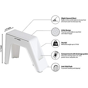 Demi's Home Shower Foot Rest - Pedicure Foot Rest - Grey - (Supplies Not Included)