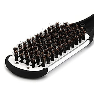 CCbeauty Boar Bristles Double Sided Brush, Hair Straightener Brushes Comb, Stimulates Scalp, Reduces Frizz, Prevents Oil Build-Up, Gives Hair Shine, Naturally Conditions Hair, 140g, Glossy White