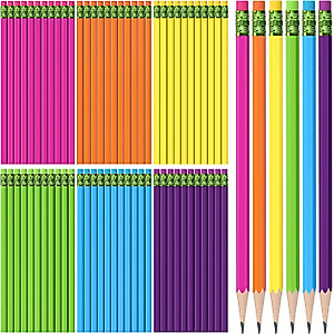 TecUnite 120 Pcs HB Pencils Unsharpened Pencils with Eraser Wooden Hexagonal Pencils for Kids Adults Gifts Graphite Pencils for Exams School Office Sketching (Rainbow Colors,Simple)
