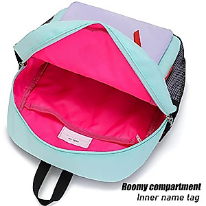 HawLander Preschool Backpack for Toddler Girls, Kids School Bag, Ages 3 to 7 years old, Mini, Light Green