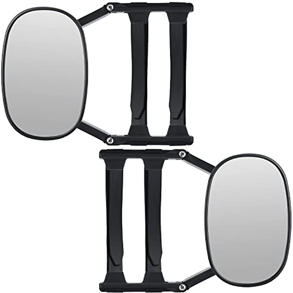 Towing Mirrors Mirror Extensions for Towing Universal Trailer Clip on Mirror Side Mirror Extensions for Towing Adjustable 360 Degree Rotation Extends Camper Towing Mirrors for Car Truck Black(2 Pcs)