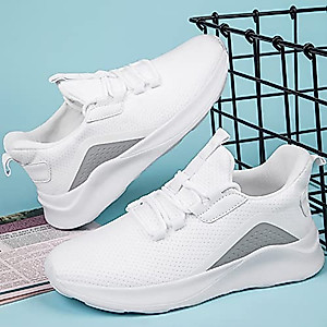 WCIDFY Womens Tennis Shoes Running Shoes Sneakers Breathable Gym Workout Nurse Shoes White Women Size 5.5