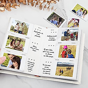 Photo Album for Fujifilm Instax Mini Camera, Polaroid Camera, Instax Photo Album with Memo Areas, 180 Pockets 2x3 Photo Album with Writing Space for Instax Mini 12 11 40 9 7+ Evo Liplay Camera,White