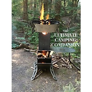 Spitfire Rocket Stove Patrol, Camp Rocket Stove Wood Burning Portable Stove w/Travel Case, Collapsible Backpacking Wood Stove, Rocket Camp Stove, Outdoor cooking stove Estufa De Leña Para Cocinar