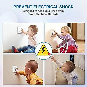 BABY PROOF ME 24 Pack Outlet Covers Baby Proofing, Provide Shock Prevention and Easy Installation, Safe and Secure Plastic Plug Covers for Power Sockets