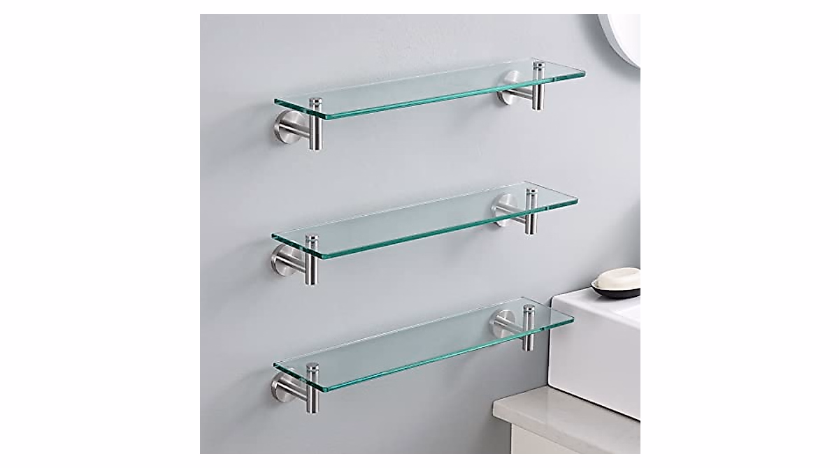 KES Glass Shelf for Bathroom Rectangular 20-Inch Floating Shelves 3 ...