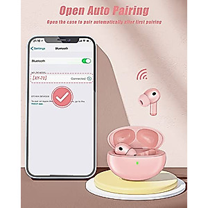 Wireless Earbuds Bluetooth 5.1 Headphones 4-Mics Clear Call ENC Noise Cancelling Ear Buds Deep Bass 30Hrs Playtime with USB-C Charging Case IPX7 Waterproof in-Ear Earphones for Android and iPhone Pink