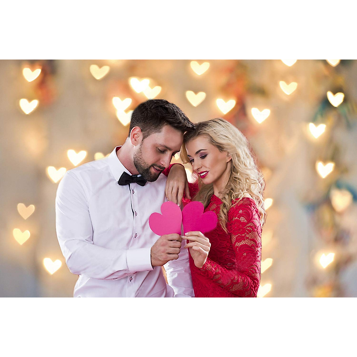 CYLYH 7x5ft Valentine's Day Backdrop Love Heart Bridal Shower Birthday Wedding Party Love Heart Wall Decor Banner Kid Newborn Baby Birthday Party Decor Banner D520