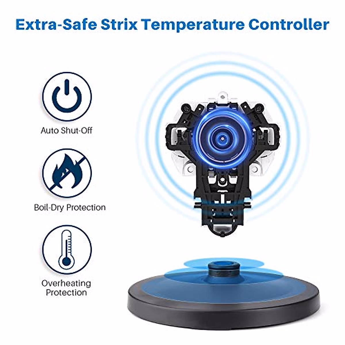 Secura Electric Kettle Water Boiler for Tea Coffee Stainless Steel 1.5L Large Cordless Hot Water Pot BPA Free with Auto Shut-Off Boil-Dry Protection LED Light 120V/1350W (K15-F1E)