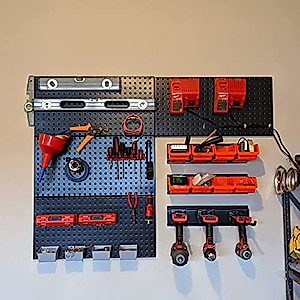 Wallmaster 8-Bin Storage Bins Garage Rack System 2-Tier Orange Tool Organizers Cube Baskets Wall Mount Organizations