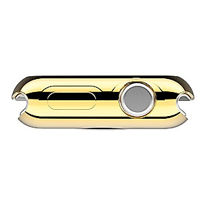 Leotop Compatible with Apple Watch Case 44mm 40mm, Soft Flexible TPU Plated Protector Bumper Shiny Cover Lightweight Thin Guard Shockproof Frame Compatible for iWatch Series 6 5 4 SE(Gold, 44mm)