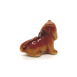SSJSHOP Dachshund Dollhouse Small Figurines Hand Painted Ceramic Animals Dog Lover Collectible Gift Home Garden Decor (Pendent), Black