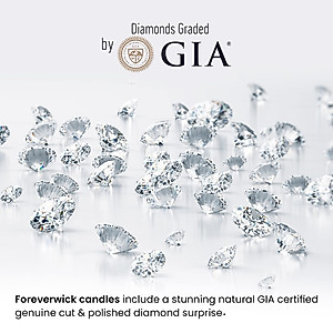 Gold Digger Sparkle Sandlewood & Amber Surprise Candle with Diamond Inside | Foreverwick Candles | Scented Soy Candles Gifts for Women Aromatherapy Candle | All-Natural Organic Soy Candle 14oz | 70h