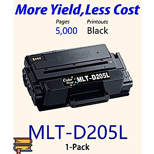 (1-Pack, Black) ColorPrint Compatible MLT-D205L Toner Cartridge Replacement for Samsung D205L MLTD205L 205L Work with ML-3312ND ML-3712ND ML-3712DW SCX-4835FR SCX-5639FR SCX-5739FW Printer