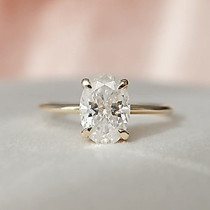 1.5 CTOval Diamond Engagement Ring, Wedding Ring For Women, Moissanite Halo Engagement Ring in 14K Yellow Gold, Ring Size - 9