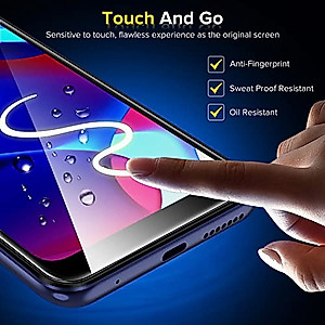 ivoler [2+2 Pack] Tempered Screen Protector [Full Coverage] for Motorola G Pure [2 Pack] with Camera Lens Protector Tempered Glass[2 Pack] 9H Hardness, Bubble Free, Anti-Scratch 6.5inch- Black