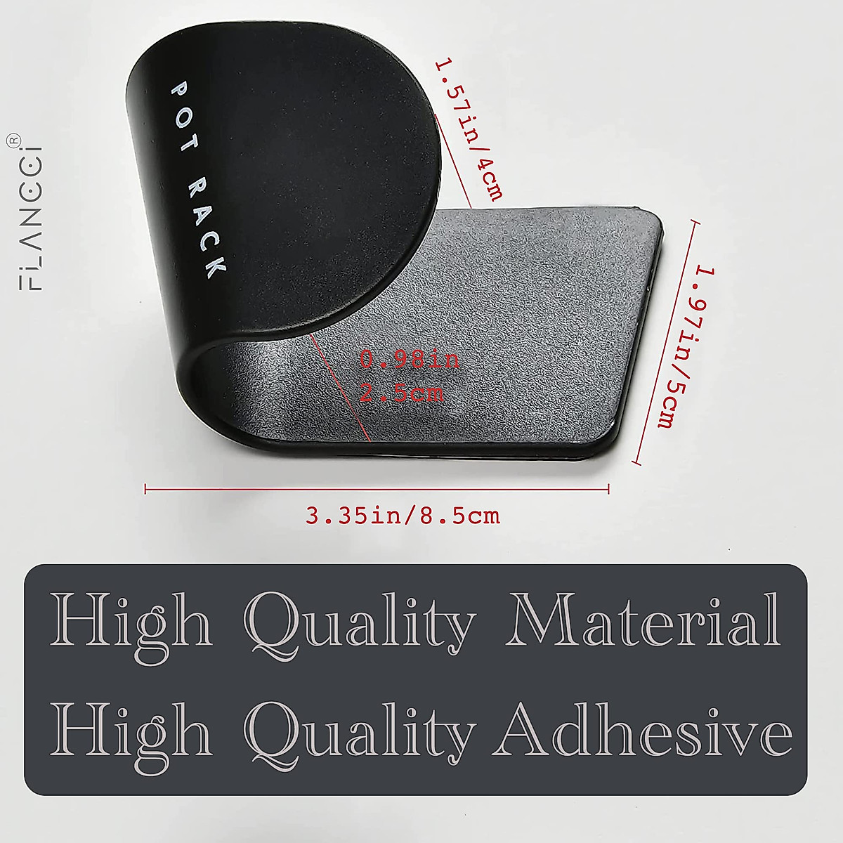 FLANCCI Adjustable Pot Lid Organizer Cabinet Door Kitchen Organization, (6 Pairs) Pot Lid Holder Kitchen Hacks, Pot Lid Organizers Inside Cabinet Door, Wall Mount Pot Lid Hanger, Black set 6 Pairs