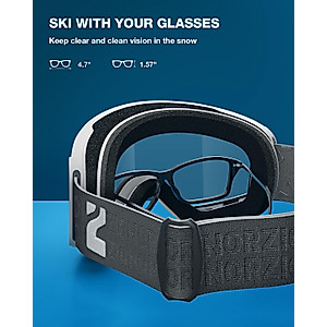 ZIONOR X11 Ski Snowboard Snow Goggles with Magnetic Interchangeable Cylindrical Lens Anti-fog UV Protection for Men Women Adult （VLT 15% Clear Rose Lens）