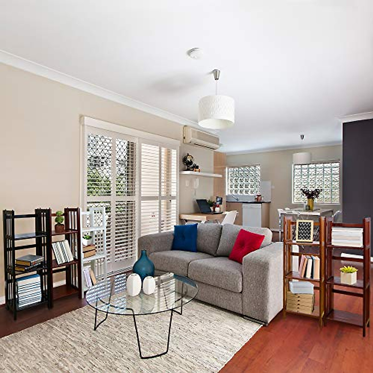 Casual Home 3-Shelf Folding Bookcase (14" Wide)-Honey Oak