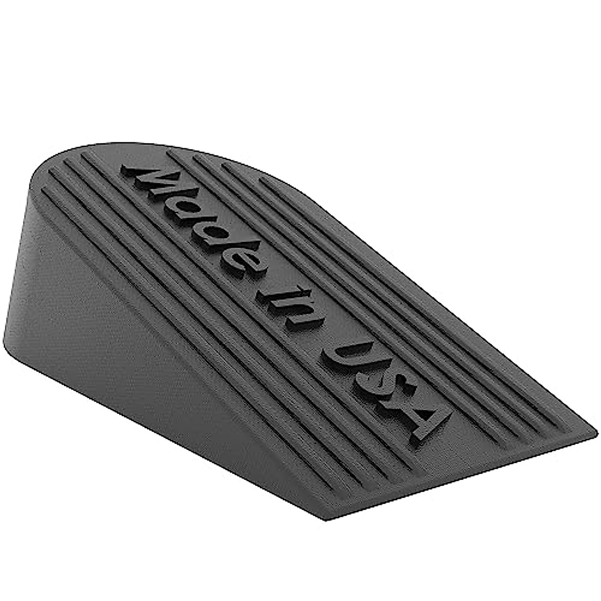 Large Big Rubber Door Stopper Made In USA - Door Stop Wedge for Carpet, Tile, Concrete Floor, Tall Door Stoppers for Bottom of Door - Heavy Duty for Commercial & Home - 6.5 x 2.75 x 1.9 Inches - Black