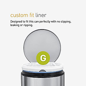 simplehuman Code G Custom Fit Drawstring Trash Bags in Dispenser Packs, 100 Count, 30 Liter / 8 Gallon, White