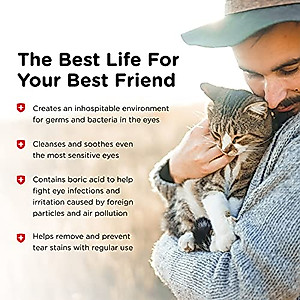 Nutri-Vet Eye Rinse for Cats | Gentle Formula Removes Debris | Helps Reduce Irritation and Prevent Tear Stains | 4oz