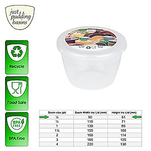 5 fl oz Small Pudding Mold and Lid Clear Reusable Food Safe Plastic Steam Pudding Bowls (4 pack)