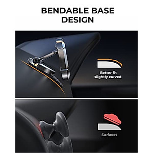 Anwas Magnetic Car Phone Holder Mount Alloy Folding Magnetic Car Phone Holder for Car Dashboard, 360° Adjustable Hands Free Car Phone Holder Mount Fit All iPhones, Samsung, etc